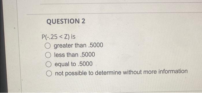 Solved QUESTION 2 P(−.25 | Chegg.com