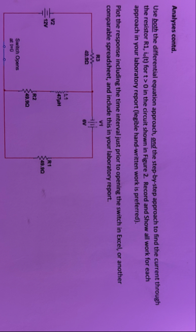 Solved Analyses contd.Use both the differential equation | Chegg.com