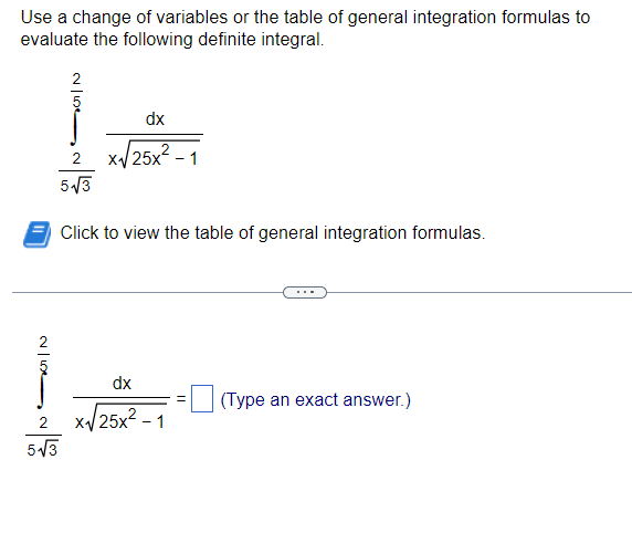 Solved Use a change of variables or the table of general | Chegg.com