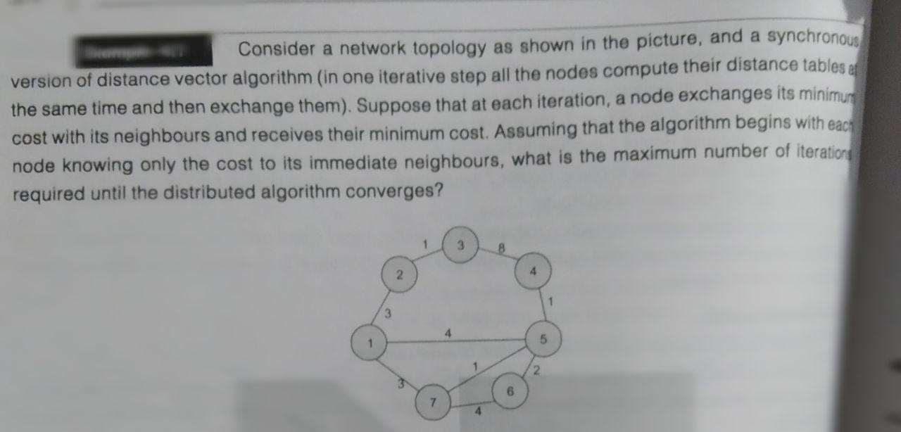 Solved Consider a network topology as shown in the picture, | Chegg.com