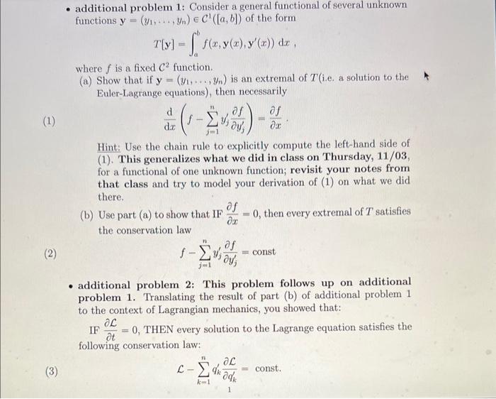 - additional problem 1: Consider a general functional | Chegg.com