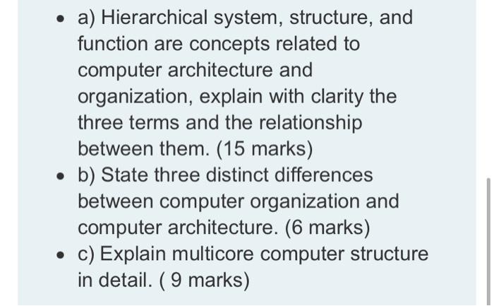 Solved A Hierarchical System Structure And Function Are 3851