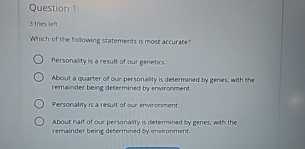 Solved Question 13 ﻿tries leftWhich of the following | Chegg.com