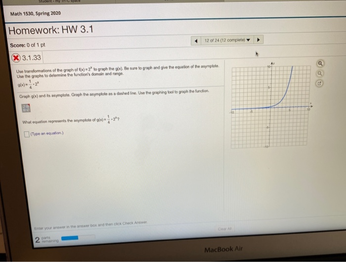 Solved Math 1530, Spring 2020 Homework: HW 3.1 12 of 24 (12 | Chegg.com
