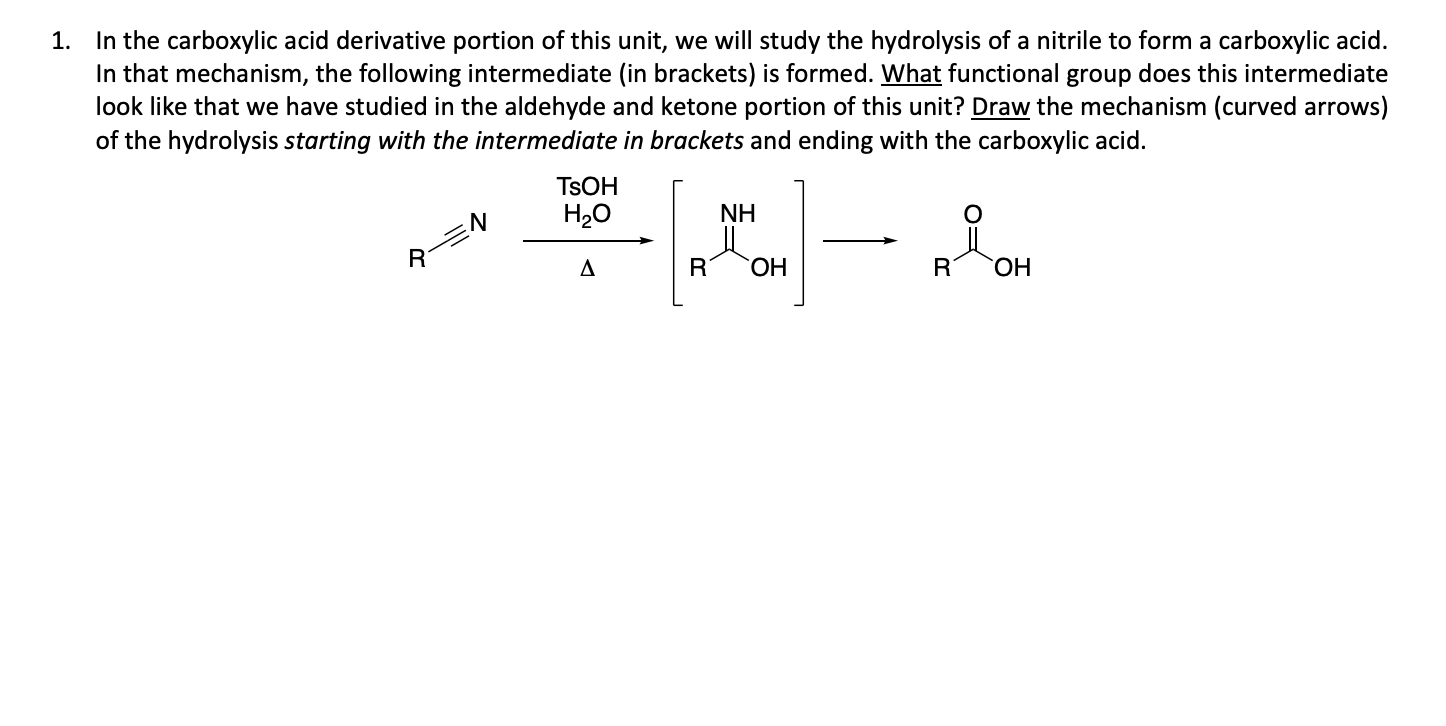 Solved In the carboxylic acid derivative portion of this | Chegg.com