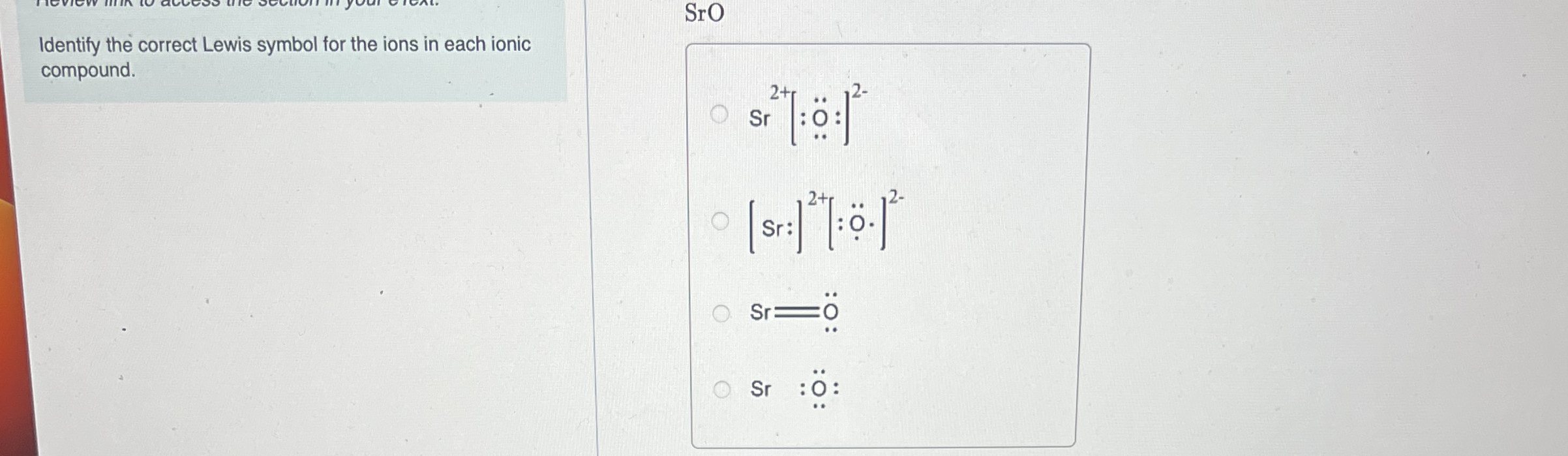 Solved Identify the correct Lewis symbol for the ions in | Chegg.com