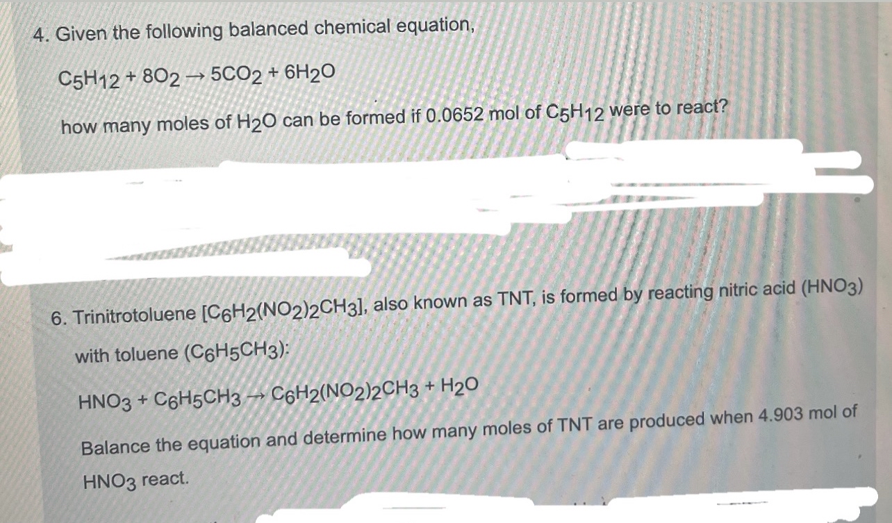 Solved 1. ﻿Given the following balanced chemical | Chegg.com