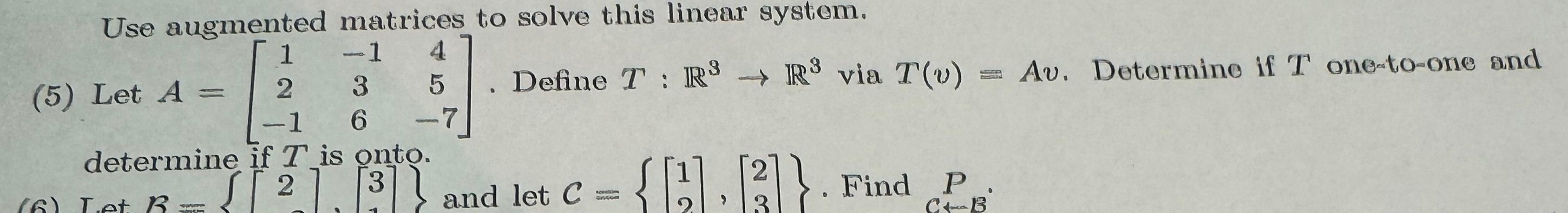 Solved Please only answer q 5 ﻿for linear algebra | Chegg.com