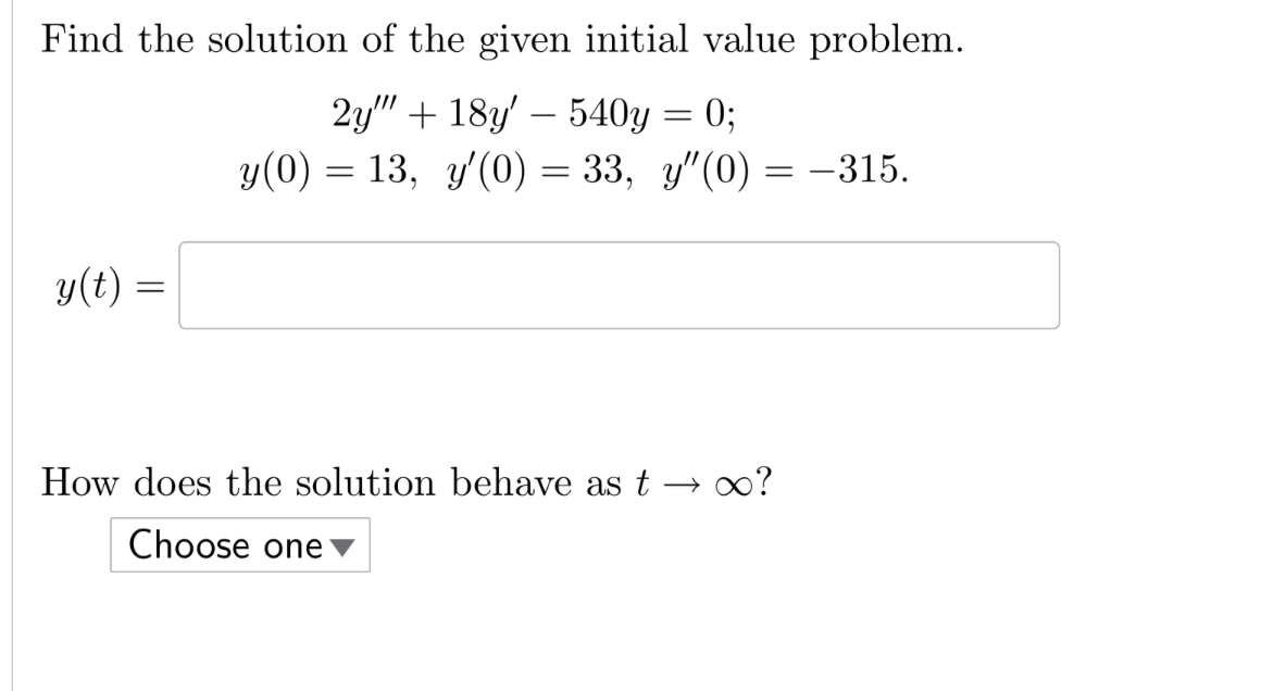 Solved Find the solution of ﻿the given initial value | Chegg.com