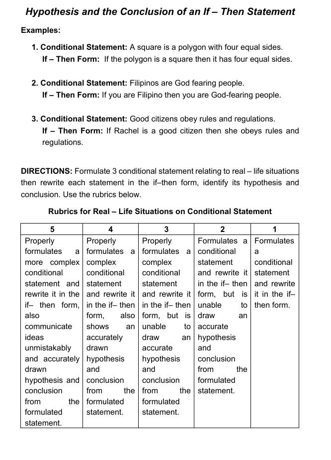 Solved Hypothesis and the Conclusion of an If - Then | Chegg.com
