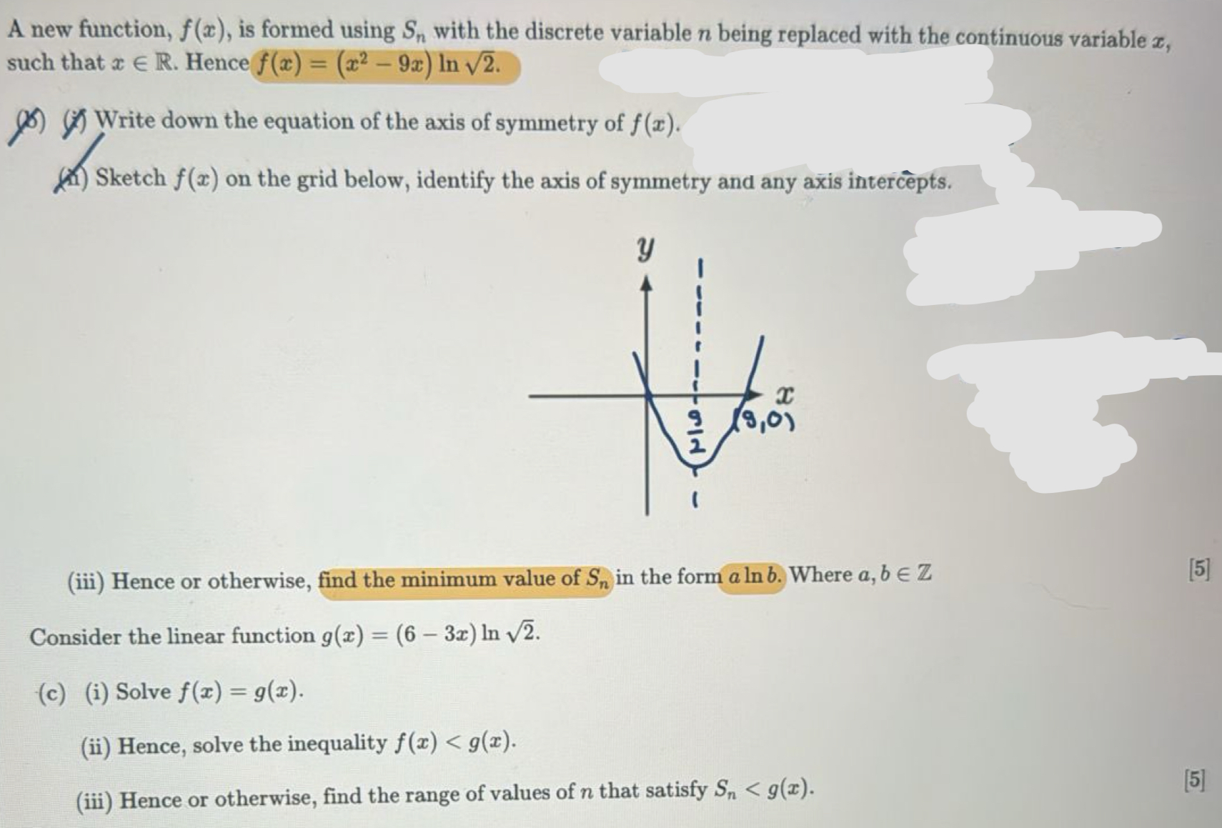 Solved A new function, f(x), ﻿is formed using Sn with the | Chegg.com