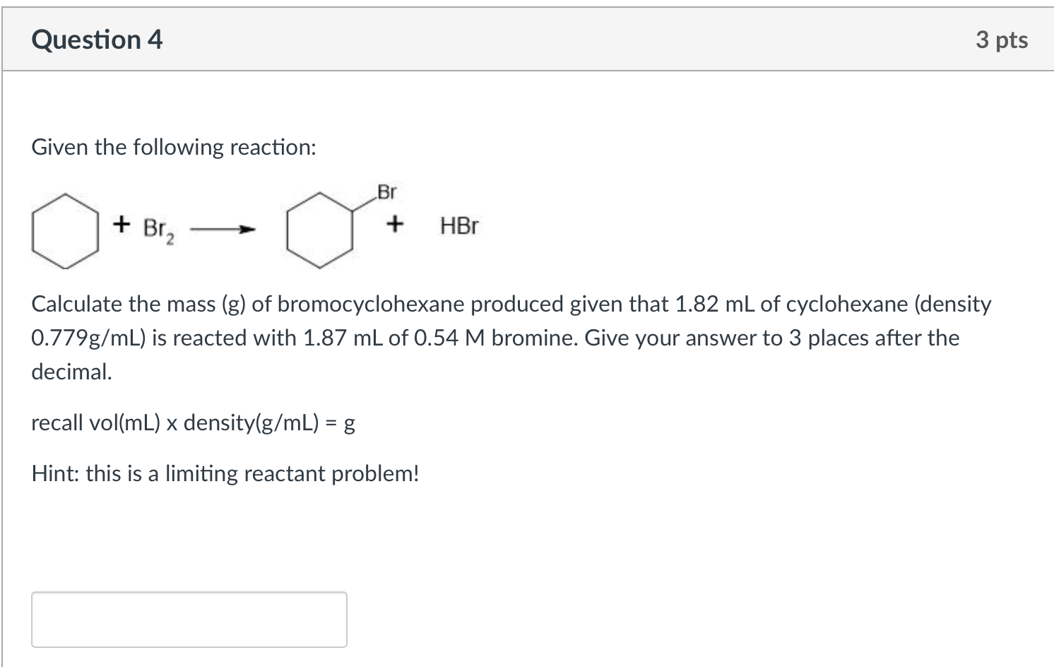 Solved Question 4Given the following reaction:Calculate the | Chegg.com