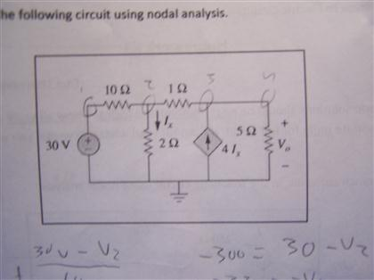 Solved Calculate V0 in the following circuit using nodal | Chegg.com