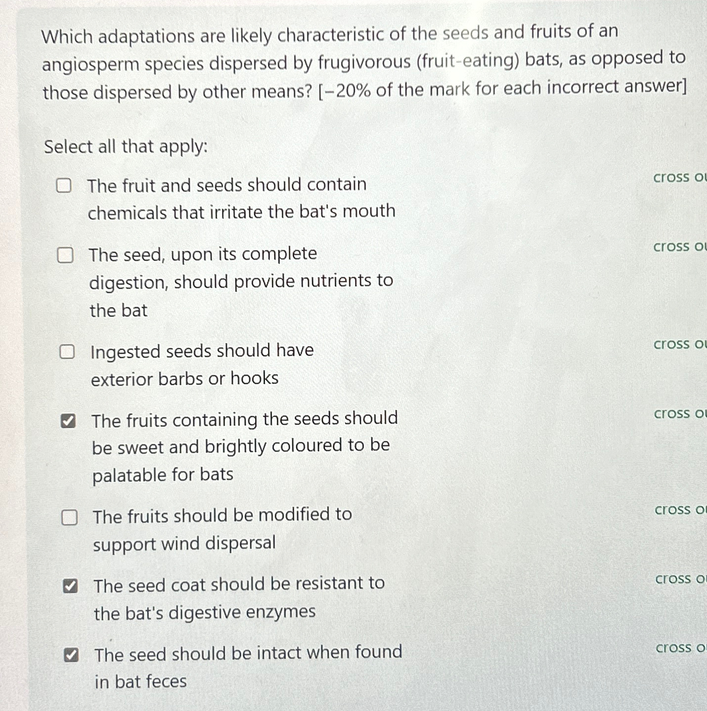 Solved Which adaptations are likely characteristic of the | Chegg.com