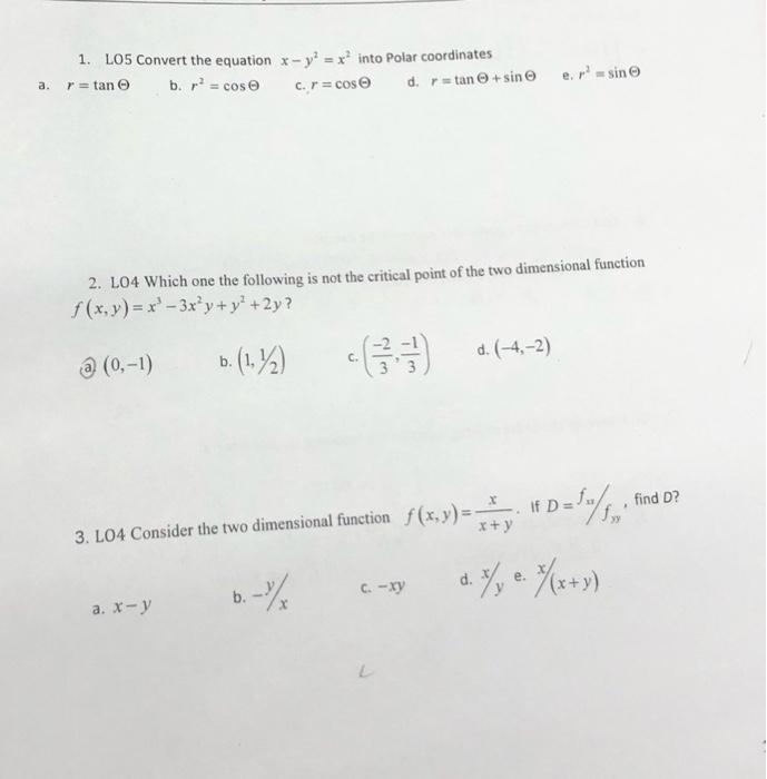 Solved 12. L04 Let f(x,y,z)=xy+yz+x2yz,x=k3,y=k2 and z=k. | Chegg.com