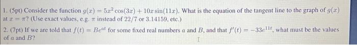 Solved 1. (5pt) Consider the function | Chegg.com