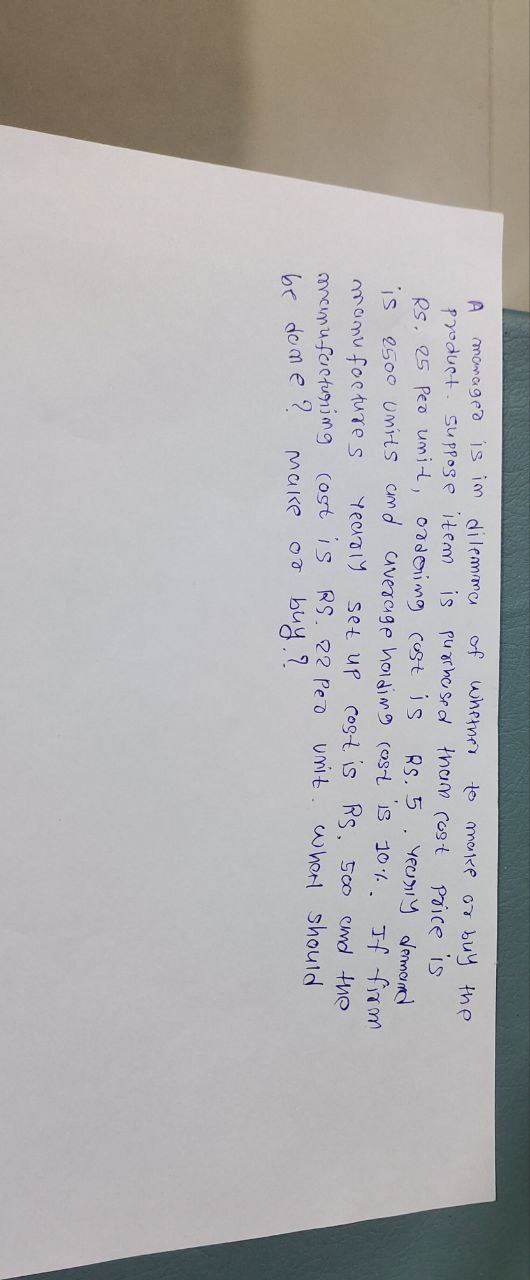 Solved do not copy and solve else dow votte.A manager is in | Chegg.com