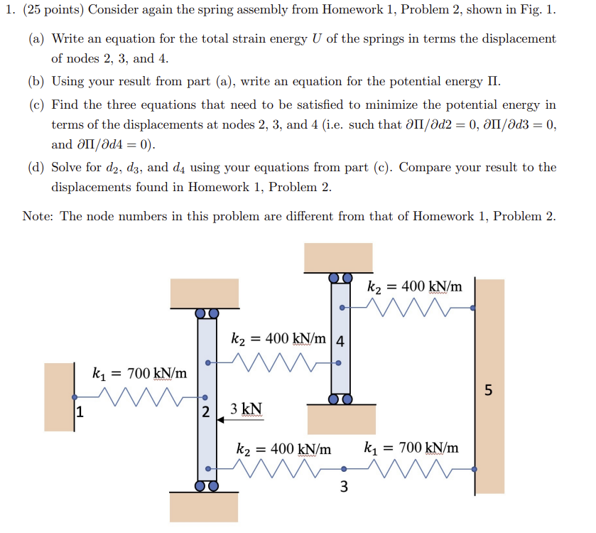 Solved (a) ﻿Write an equation for the total strain energy U | Chegg.com