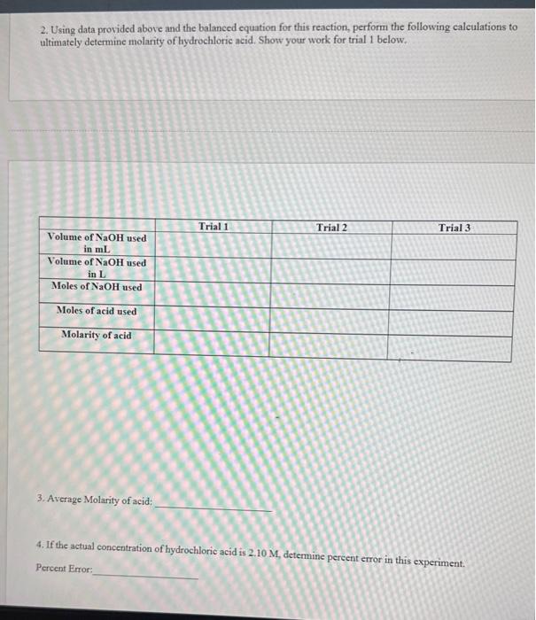 Solved Lab 9 - Titration to Determine Concentration of Acid | Chegg.com