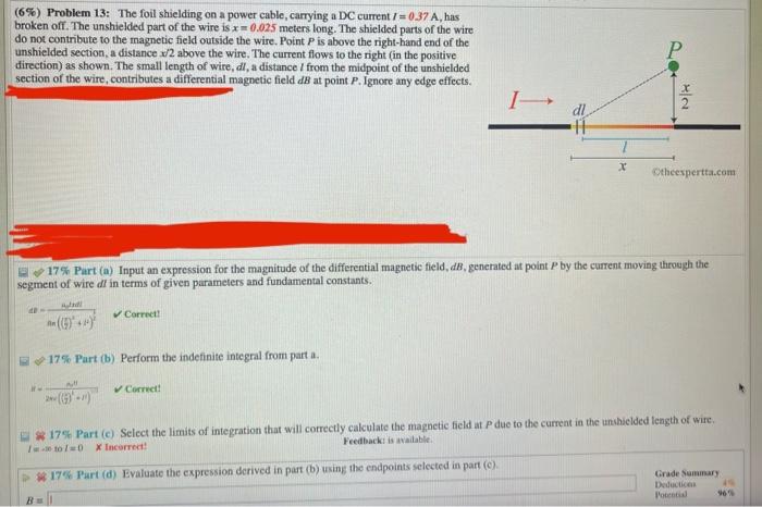 (6\%) Problem 13: The foil shielding on a power | Chegg.com