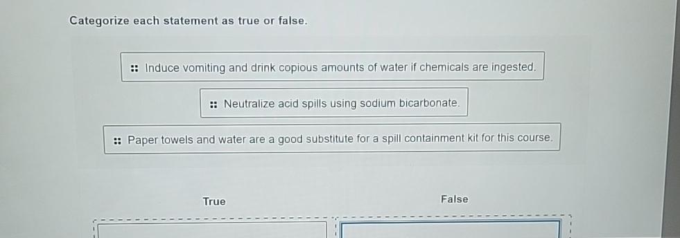 Solved Categorize each statement as true or false.:: Induce | Chegg.com