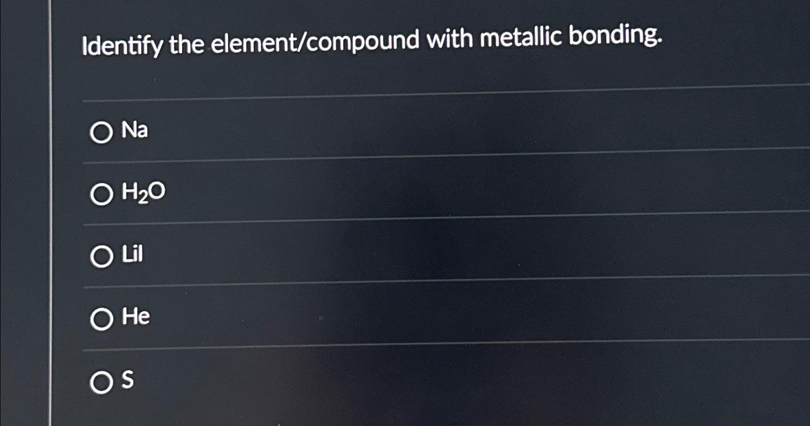 Identify the element/compound with metallic | Chegg.com