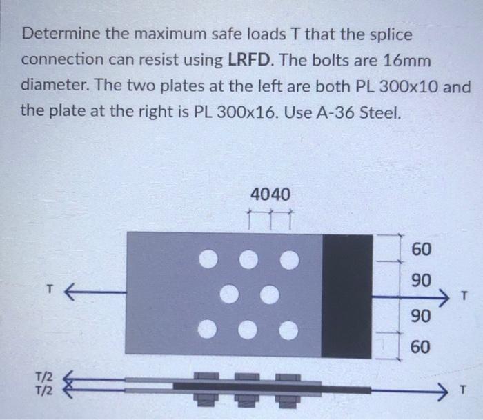 Solved Determine the maximum safe loads T that the splice | Chegg.com