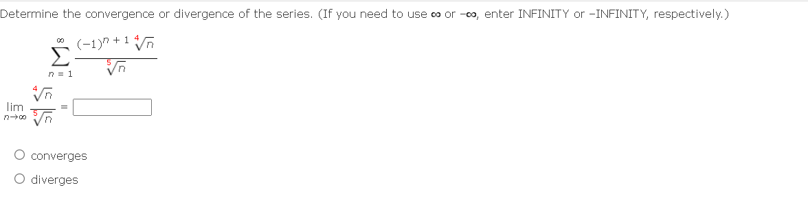 Solved Determine the convergence or divergence of the | Chegg.com