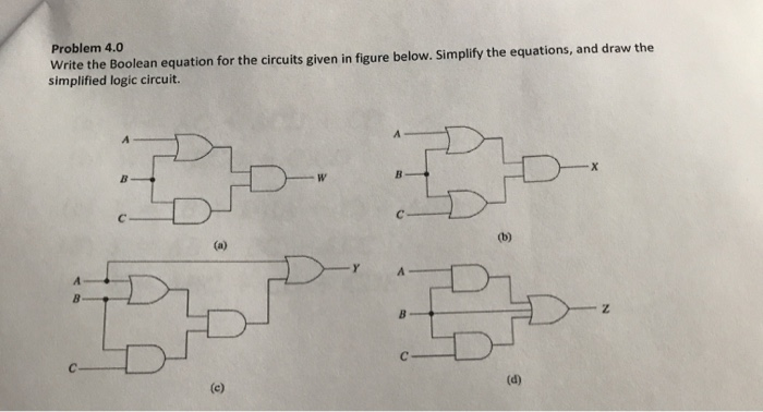 Solved Problem 4.0 Write the Boolean equation for the | Chegg.com