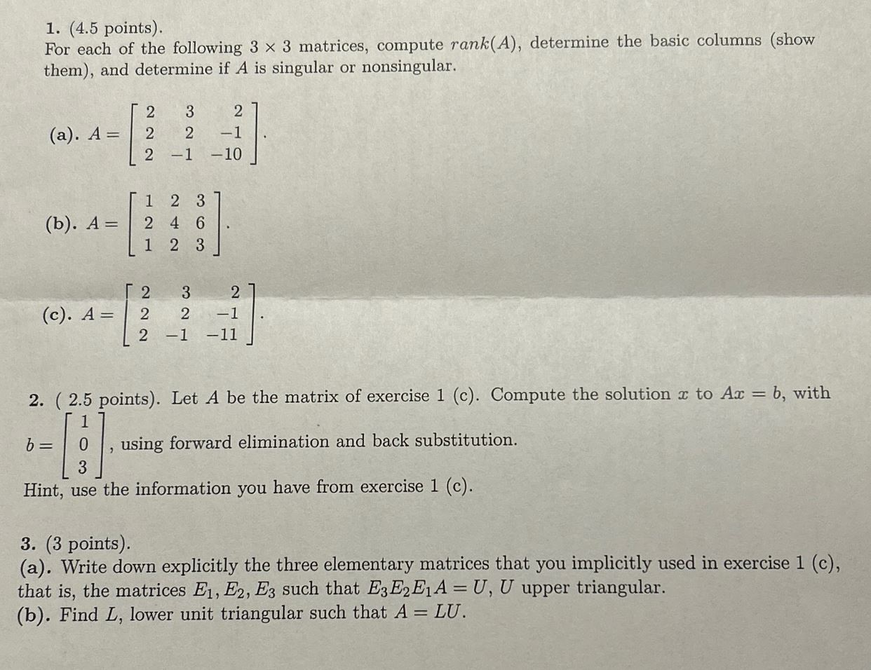 Solved I only need help with problem 3. ﻿(3 ﻿points).(a). | Chegg.com