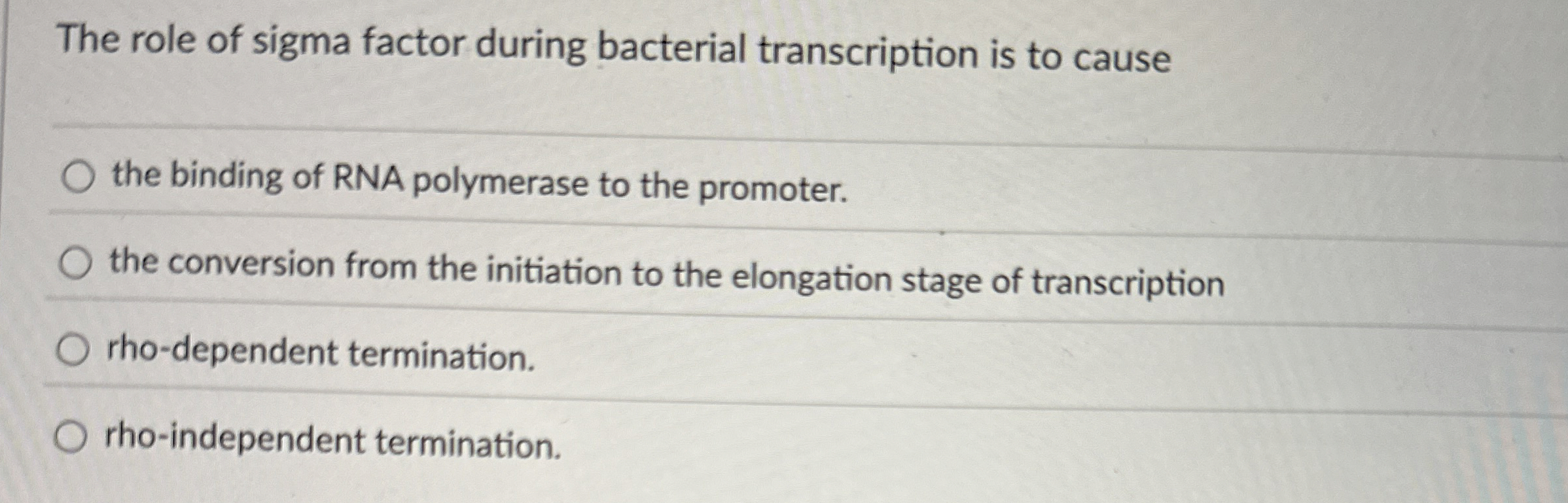 Solved The role of sigma factor during bacterial | Chegg.com