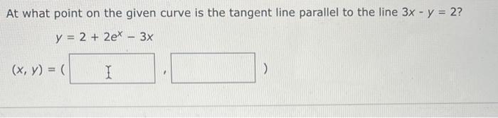 Solved At what point on the given curve is the tangent line | Chegg.com
