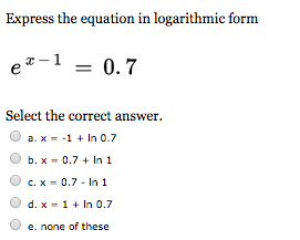 Solved Express the equation in logarithmic | Chegg.com