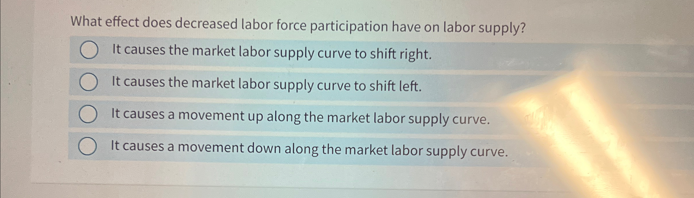 Solved What effect does decreased labor force participation | Chegg.com