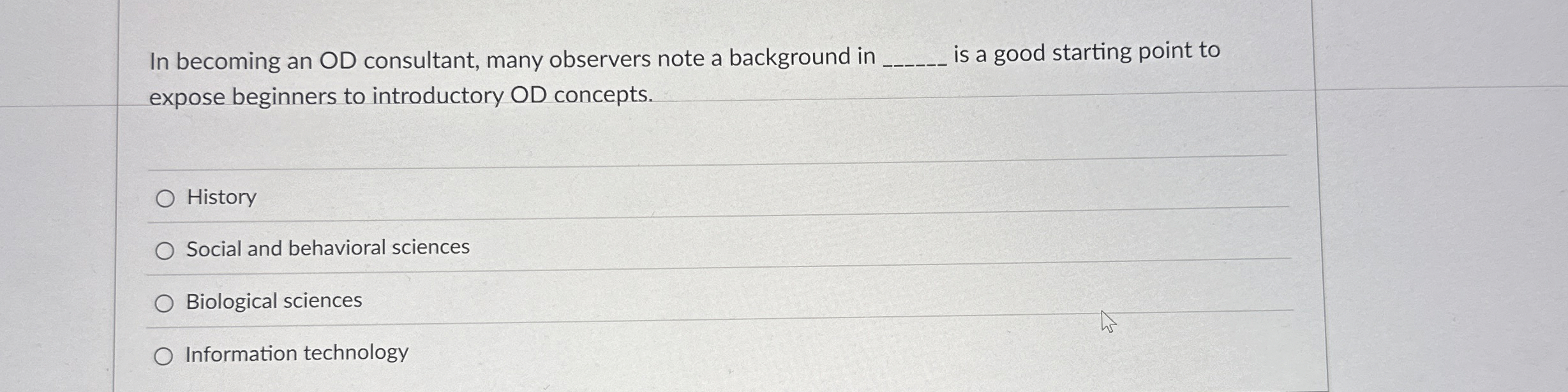 Solved In becoming an OD consultant, many observers note a | Chegg.com