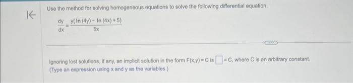 Solved dθdy=504θsec(θy)+5y Ignoring lost solutions, if any, | Chegg.com