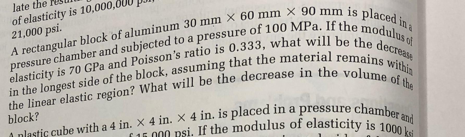 Solved icity is 10,000,000 pos 21,000 psi.\\nA rectangular | Chegg.com