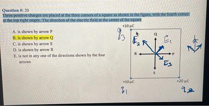 Solved 2uestion \#: 20 hree positive charges are placed at | Chegg.com
