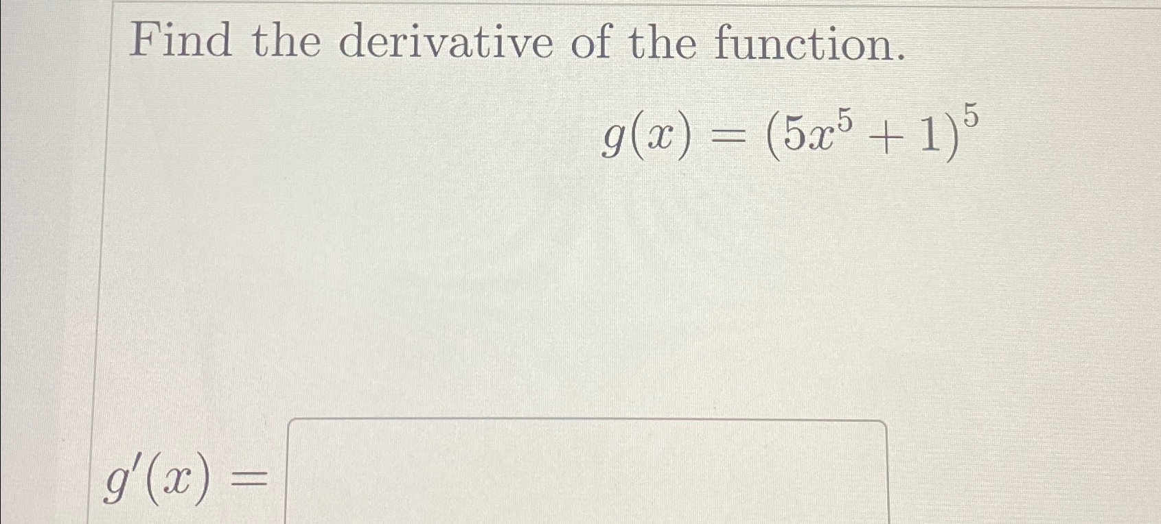 Solved Find the derivative of the | Chegg.com