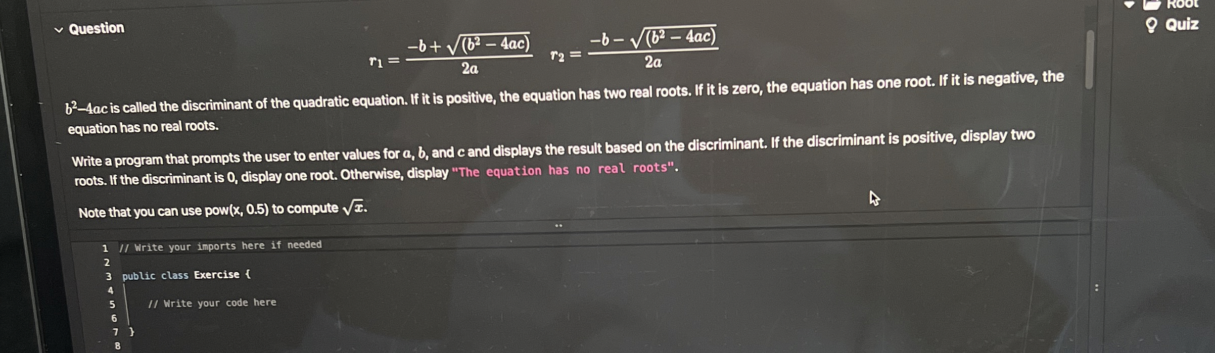 Solved Questionr1=-b+(b2-4ac)22a,r2=-b-(b2-4ac)22ab2-4ac ﻿is | Chegg.com