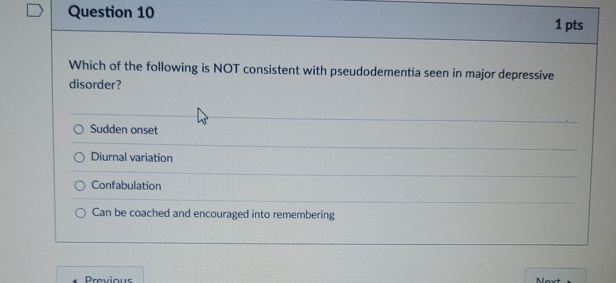 Solved Question 10Which of the following is NOT consistent | Chegg.com