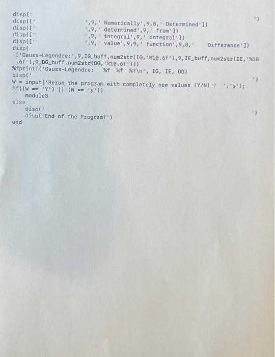 Solved \% YOUR PROGRAM SHOULD ASK FOR: % 1) Bounds of | Chegg.com