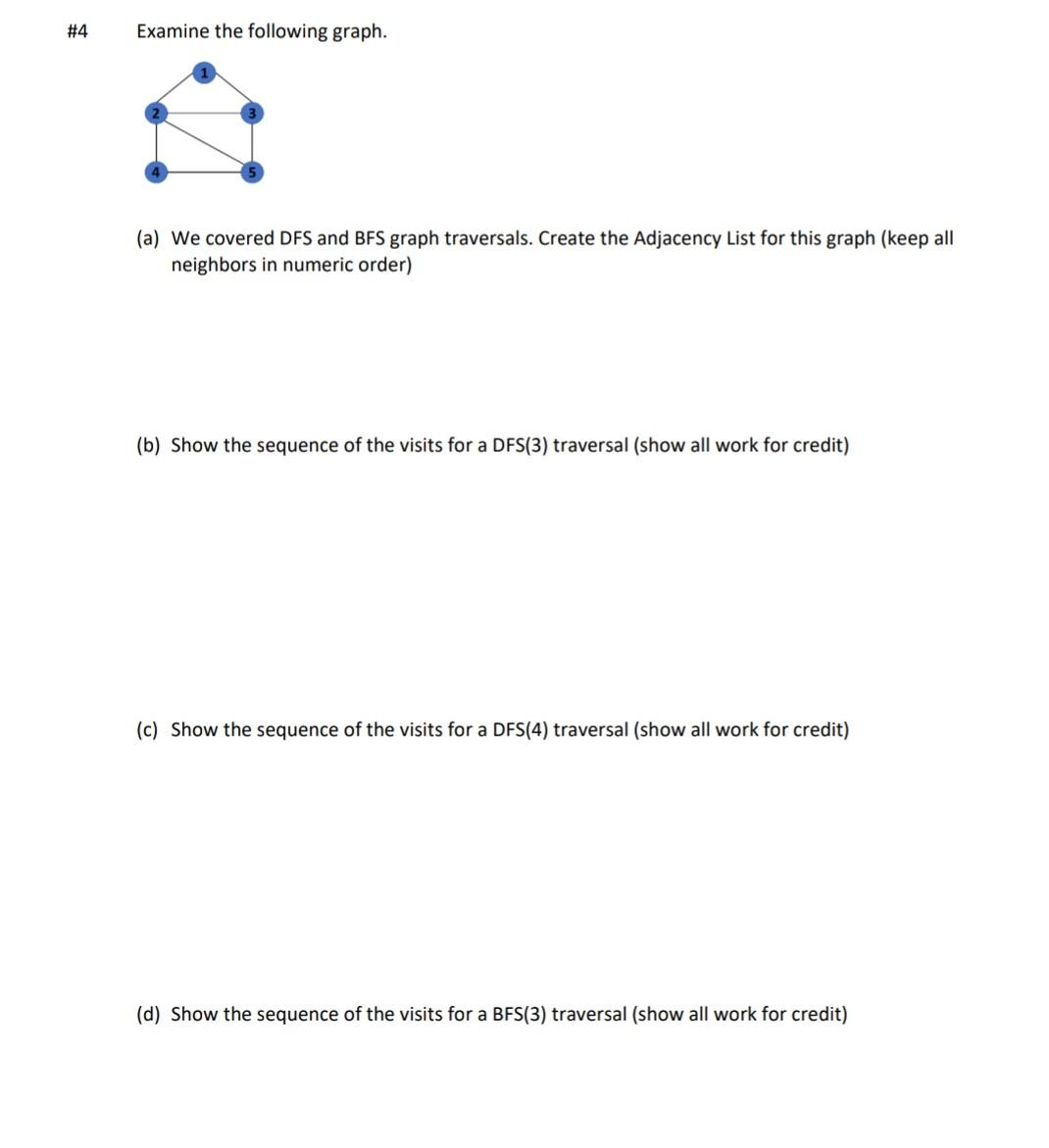 Solved \#1 Suppose we have the following weighted graph. (a) | Chegg.com