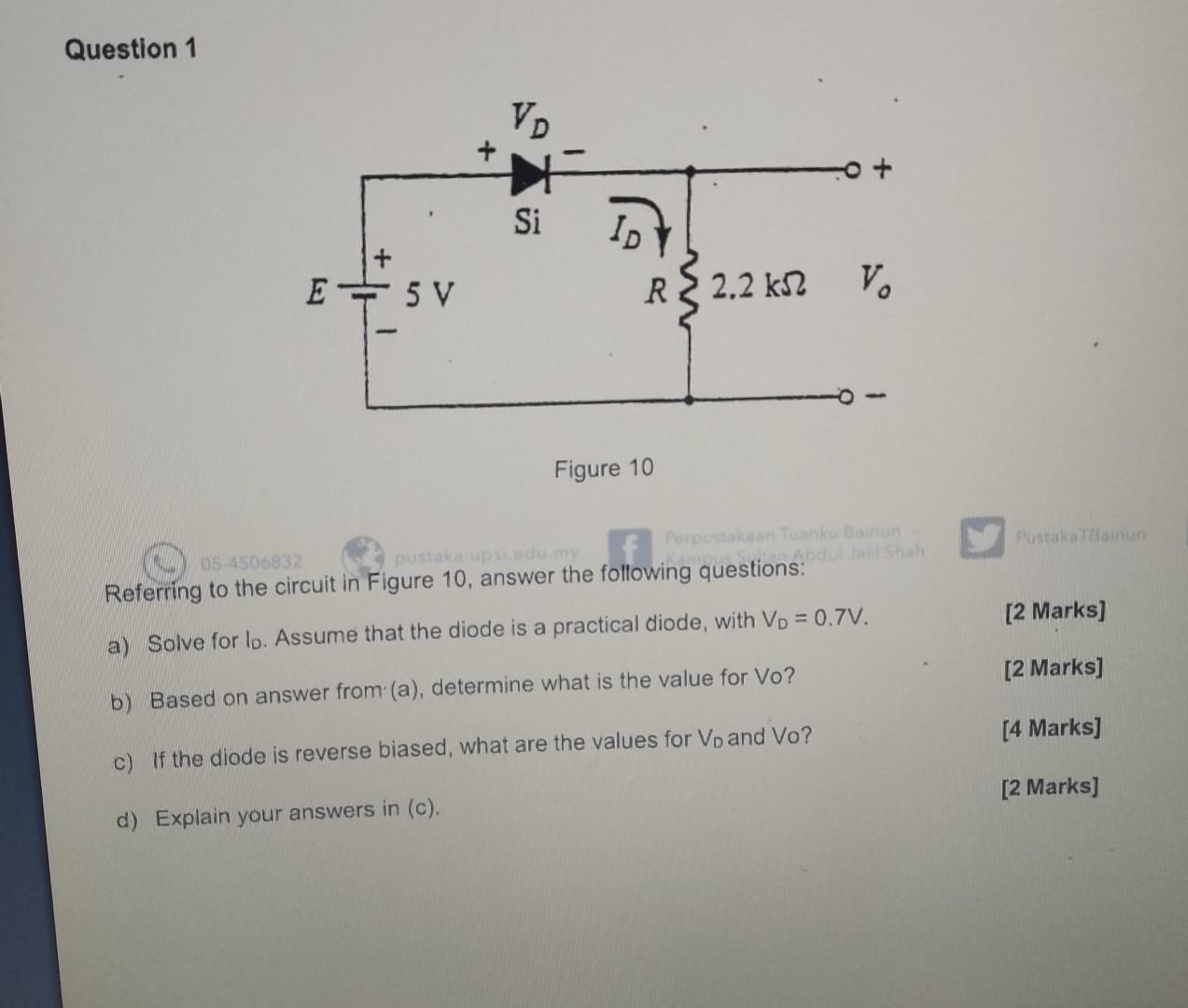 Solved Question 1 Figure 10 Referring to the circuit in | Chegg.com