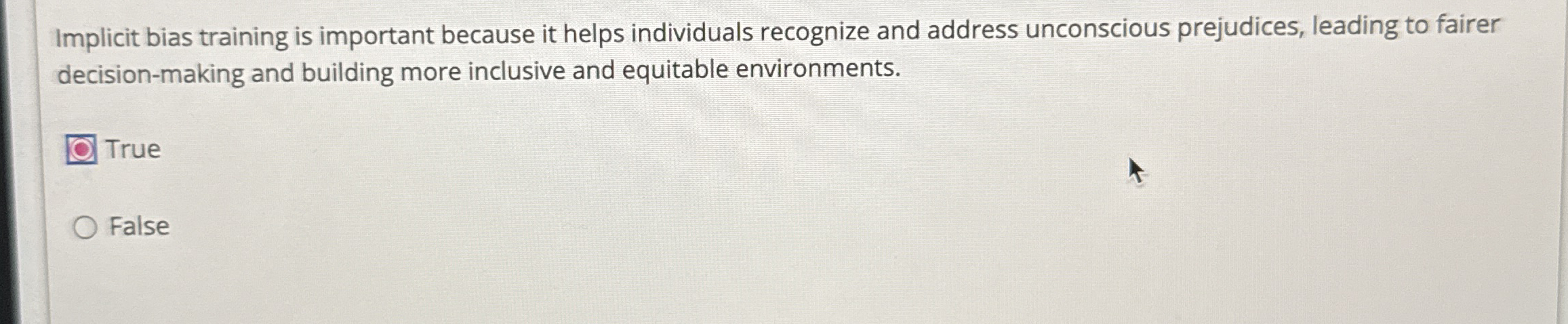 Solved Implicit bias training is important because it helps | Chegg.com