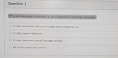 Solved Question 1Why are databases important in an | Chegg.com