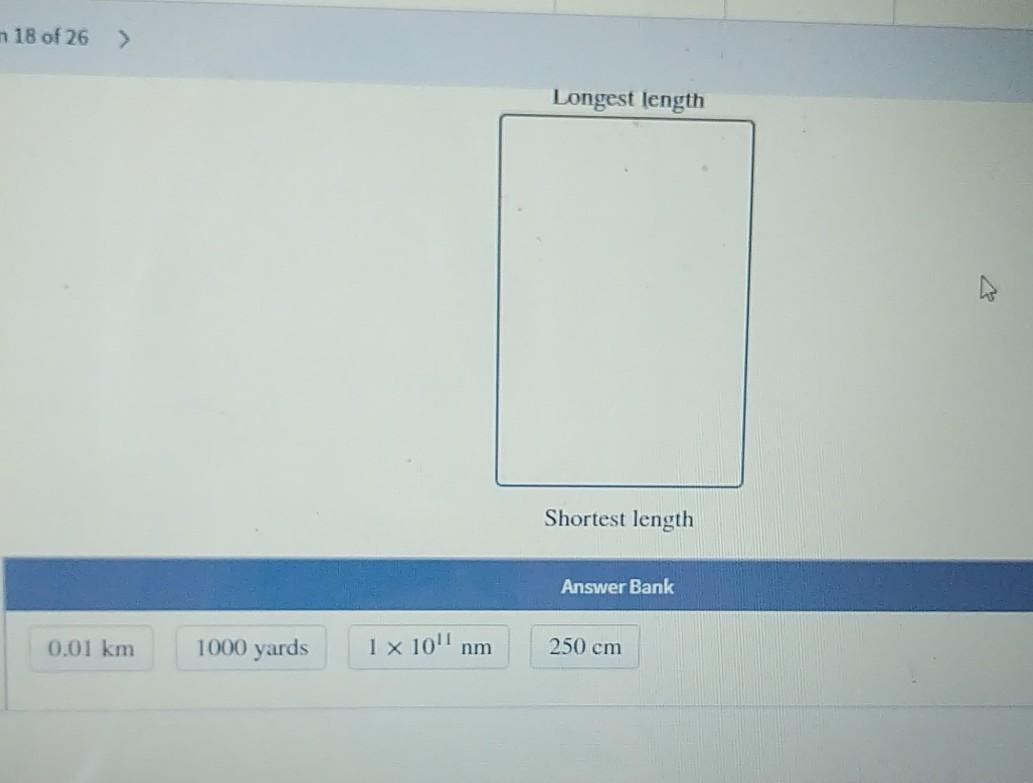 Solved arrange longest length to shortest length | Chegg.com