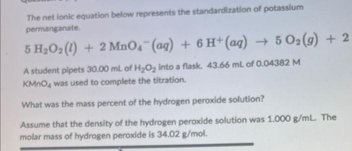 Solved The net ionic equation below represents the | Chegg.com
