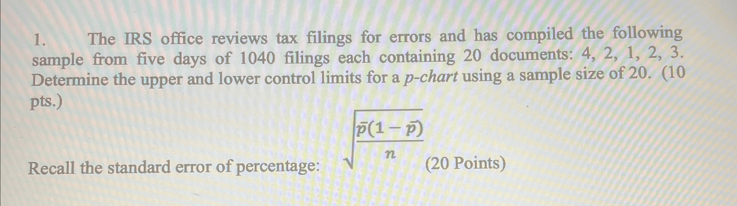 Solved The IRS office reviews tax filings for errors and has | Chegg.com