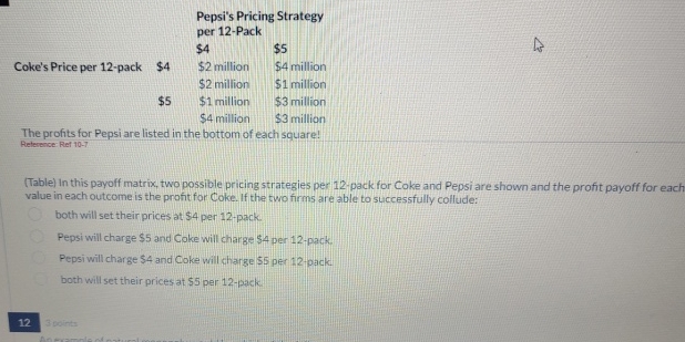 Solved \table[[,,Pepsi's Pricing Strategy,],[,per | Chegg.com